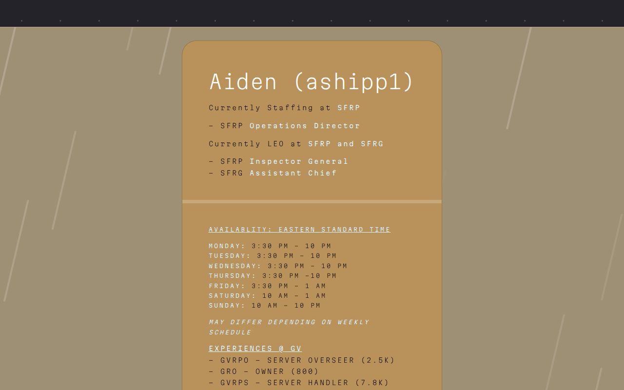 Aidens Discord Card